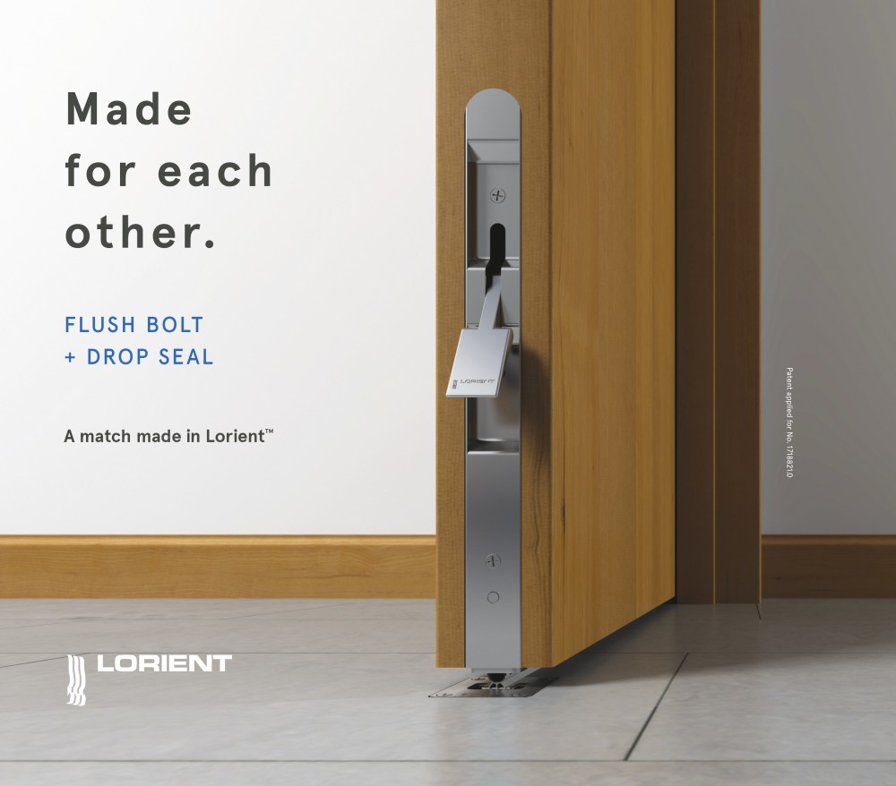 New Integrated Flush Bolt + Drop Seal from Lorient | Building Specification