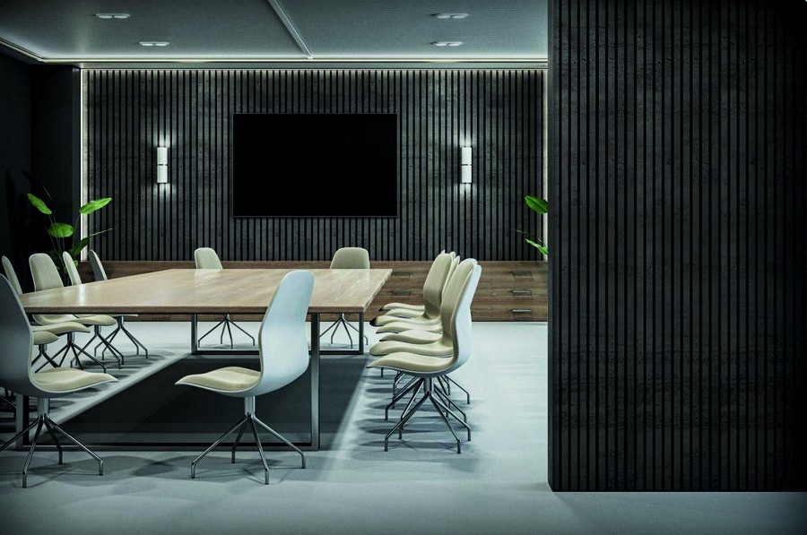 INNOVATIVE CONCRETE VENEER ACOUSTIC WALL PANELS CREATE INDUSTRIAL LOOK ...