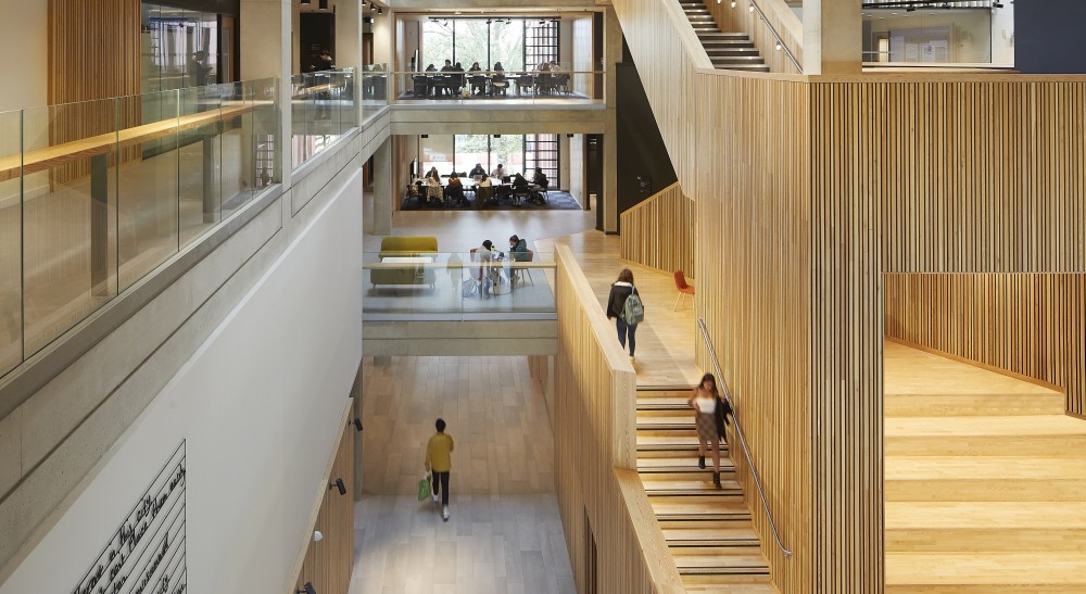 TIMBER-CLAD STAIR CONNECTS UNIVERSITY FACULTIES | Building Specification