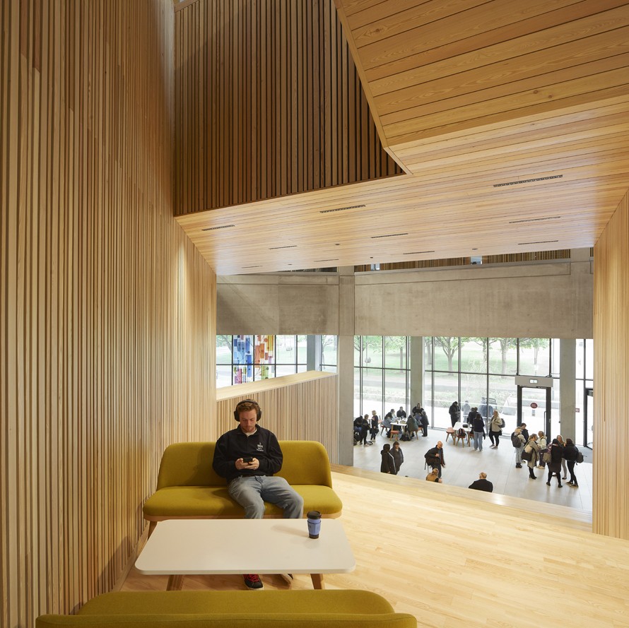 Timber-clad stair connects university faculties | Building Specification