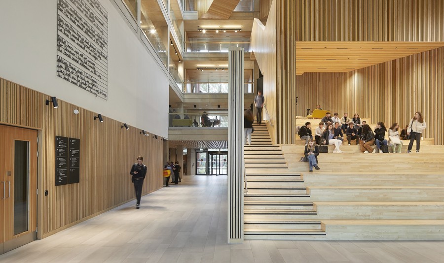 TIMBER-CLAD STAIR CONNECTS UNIVERSITY FACULTIES | Building Specification