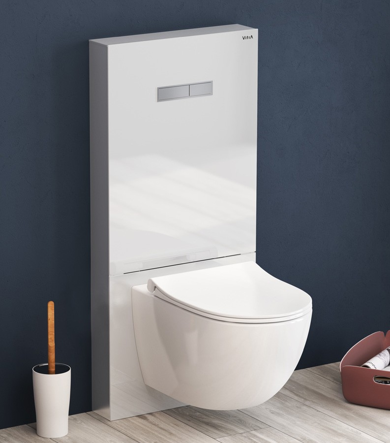 Wall hung WCs made easy with striking glass casing Vitrus from VitrA ...